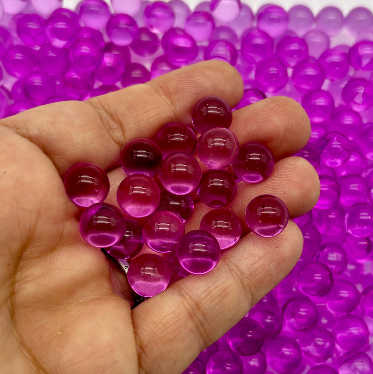 Purple Pink 10mm Translucent Pearls, Popping Boba Resin Gumball Pearls ...