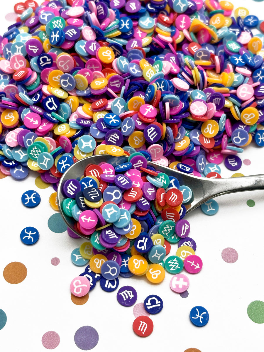ZODIAC MIX, Non Edible Bright Polymer Clay Fake Sprinkles, Decoden Fun ...