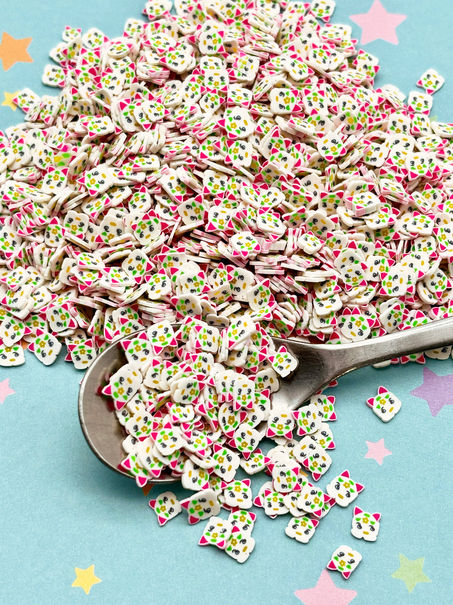 Cute Kawaii Cat Fimo Slices, Polymer Clay Sprinkles, Animal Sprinkles ...