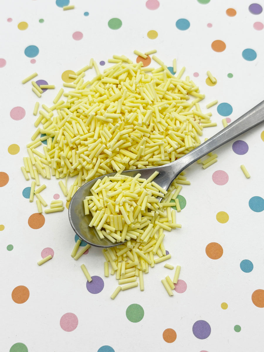 Pastel Yellow Long Polymer Clay Fake Sprinkles, Pick Your Amount, S15 ...