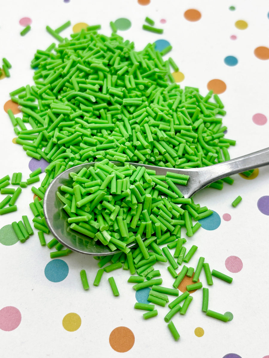 Bright Green Long Polymer Clay Fake Sprinkles, Pick Your Amount, S18 ...