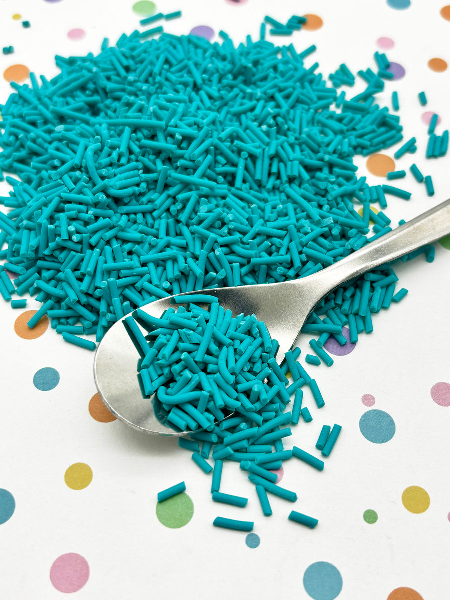 Teal Blue Polymer Clay Fake Long Sprinkles, Pick Your Amount, S31 ...