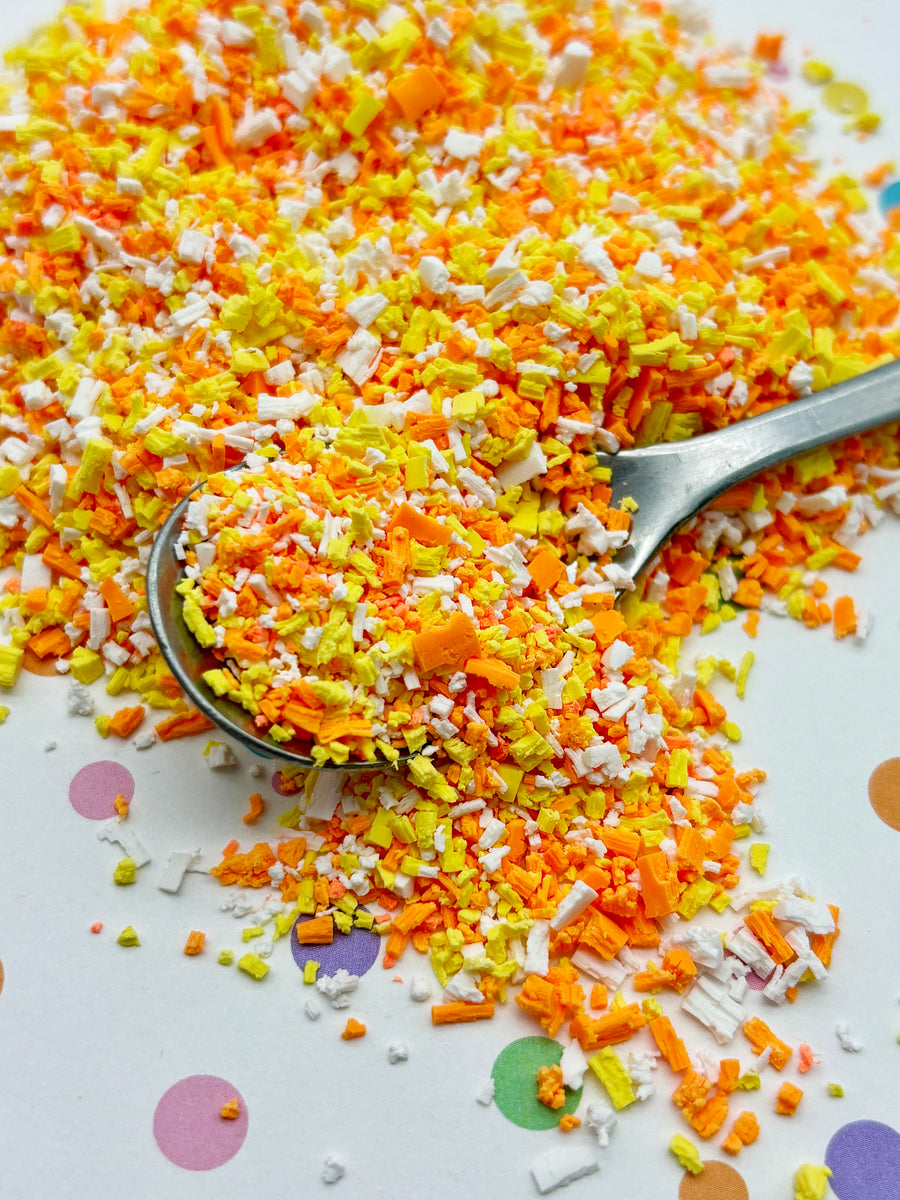 Candy Corn Crumble, Halloween Fruity Pebbles Polymer Clay Candy Multic ...