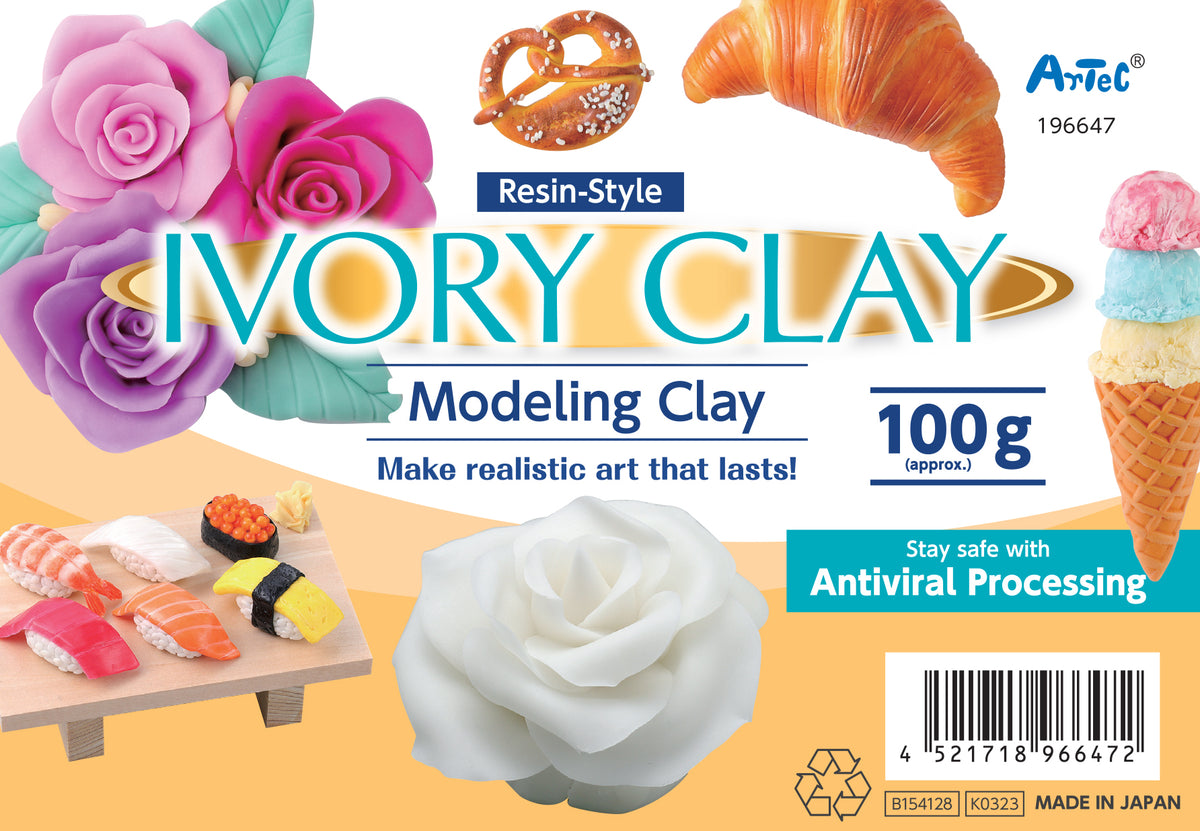 100g Ivory Modeling Clay, Artec Japanese Patissiere Air Dry Clay, Fake ...