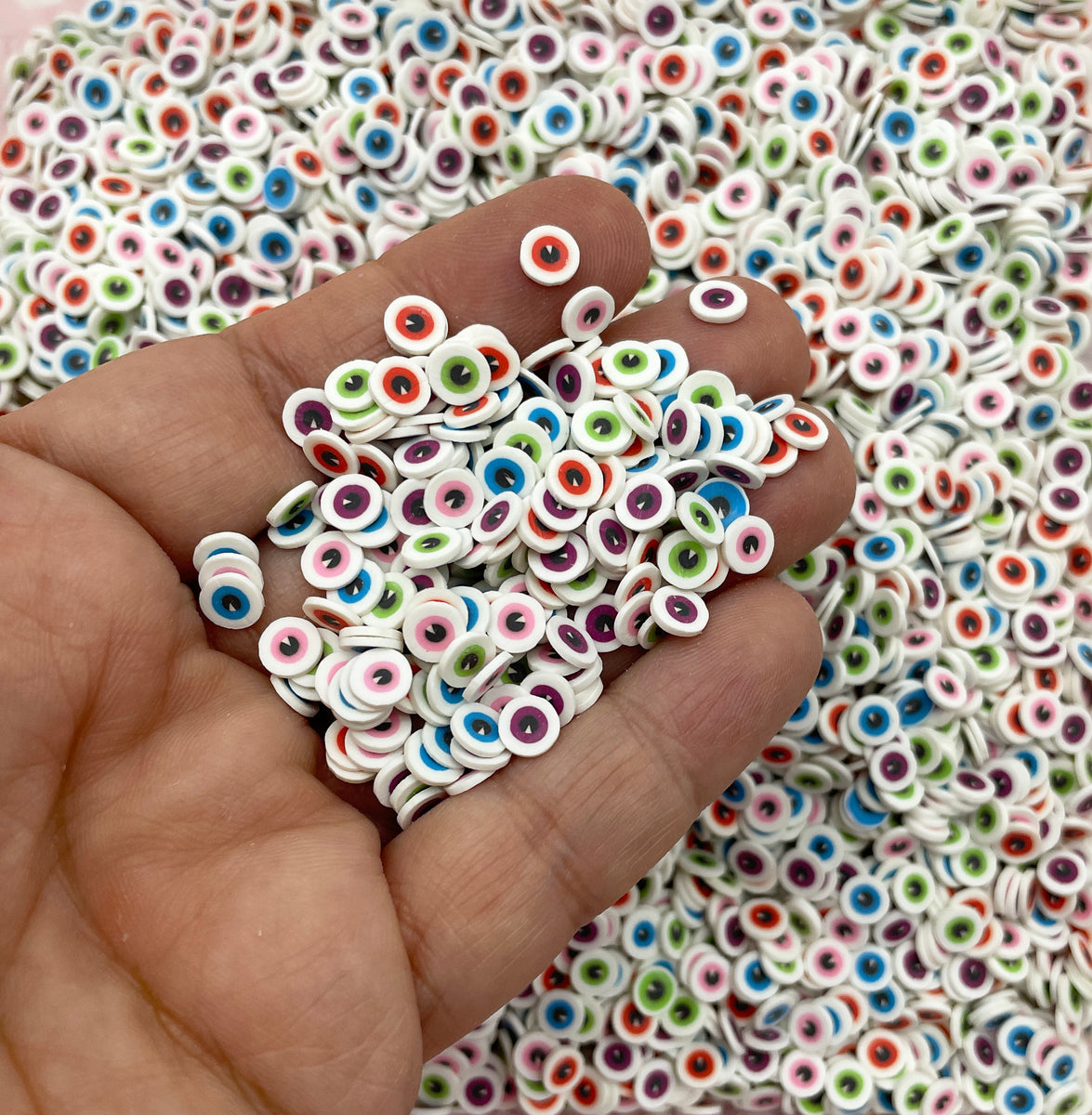 Small Multicolor Eye Ball Halloween Polymer Clay Sprinkles, Spooky Fau ...
