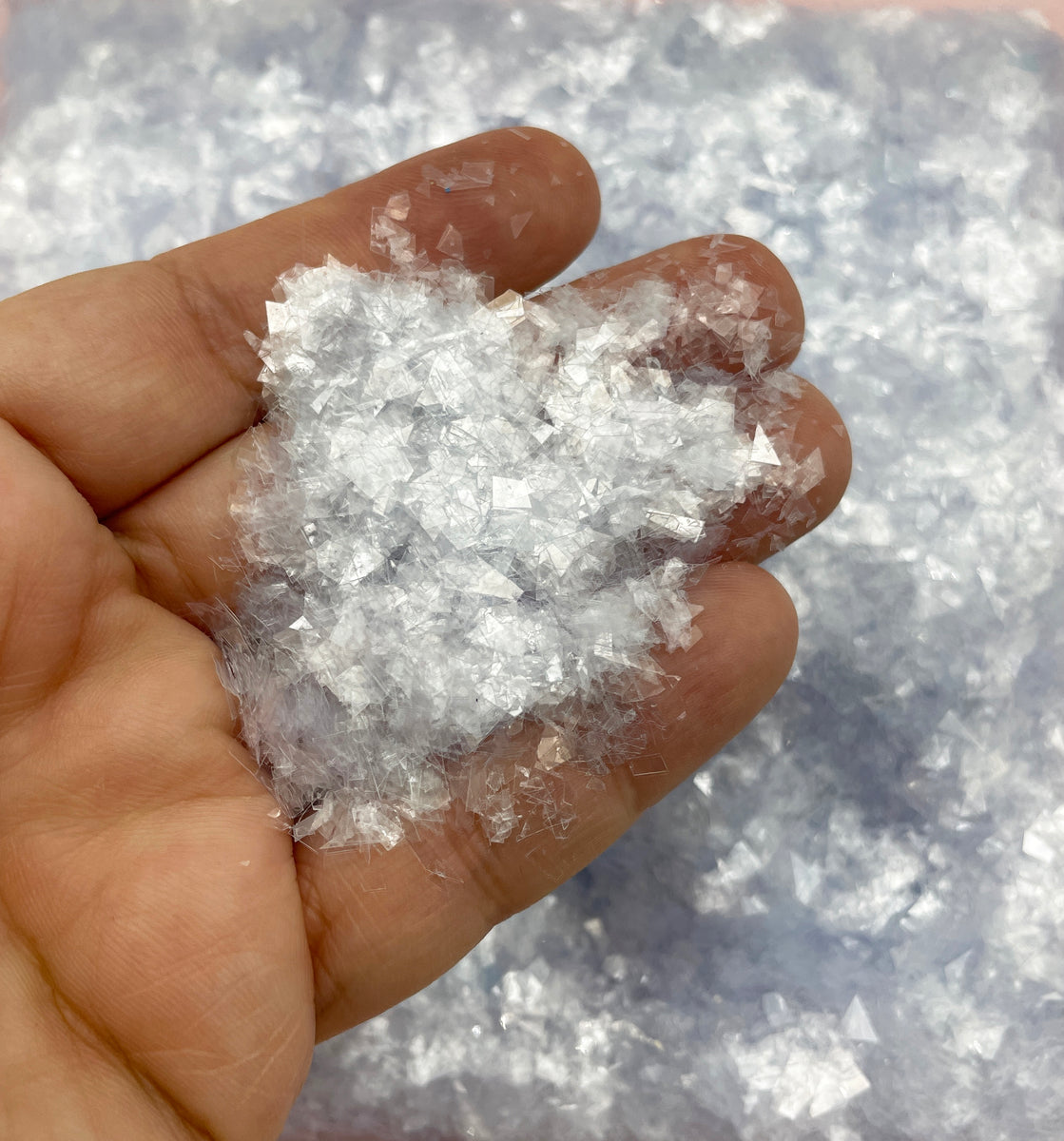 10 or 50 Grams Arctic White Cellophane Solvent Resistant Iridescent Ch ...