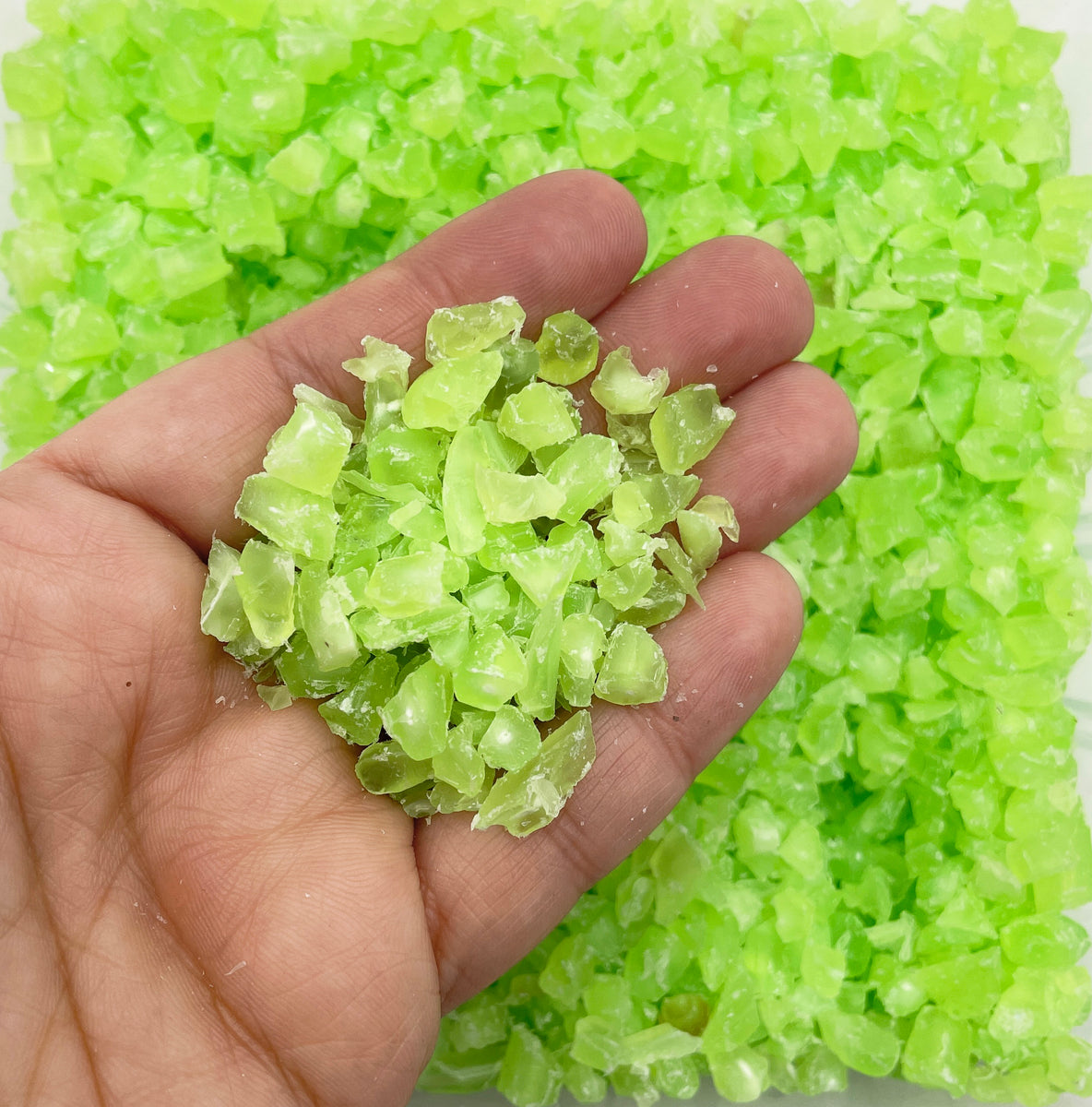 100 or 500 Grams Acrylic Silica Sand, Acid Green Acrylic Fake Lava Geo ...