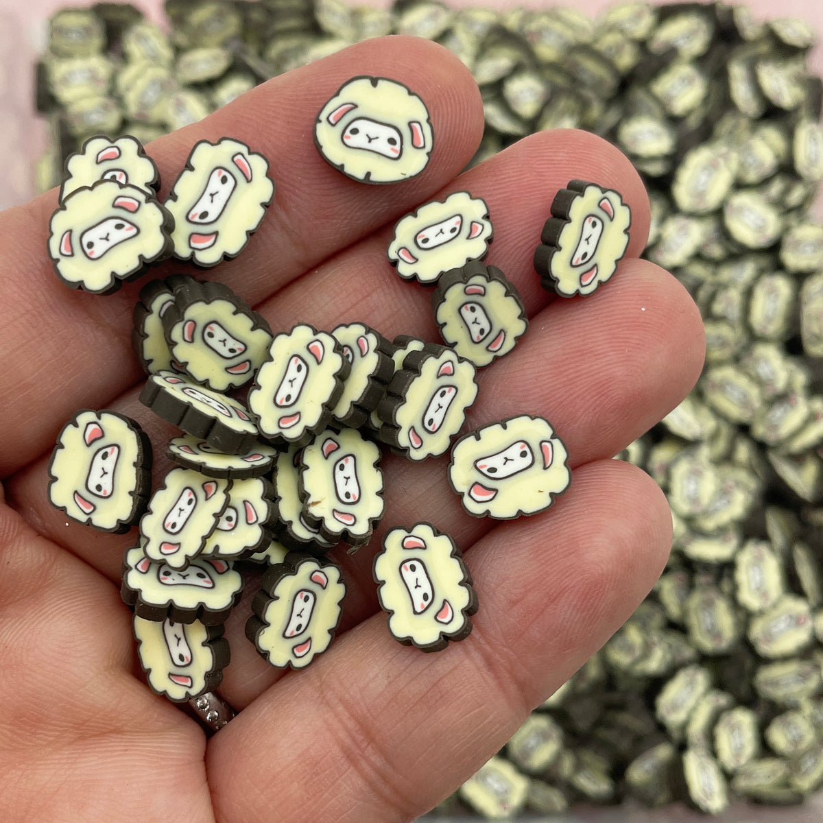 Larger Kawaii Sheep Polymer Clay Sprinkles, Animal Sprinkles, Fimo Fak ...