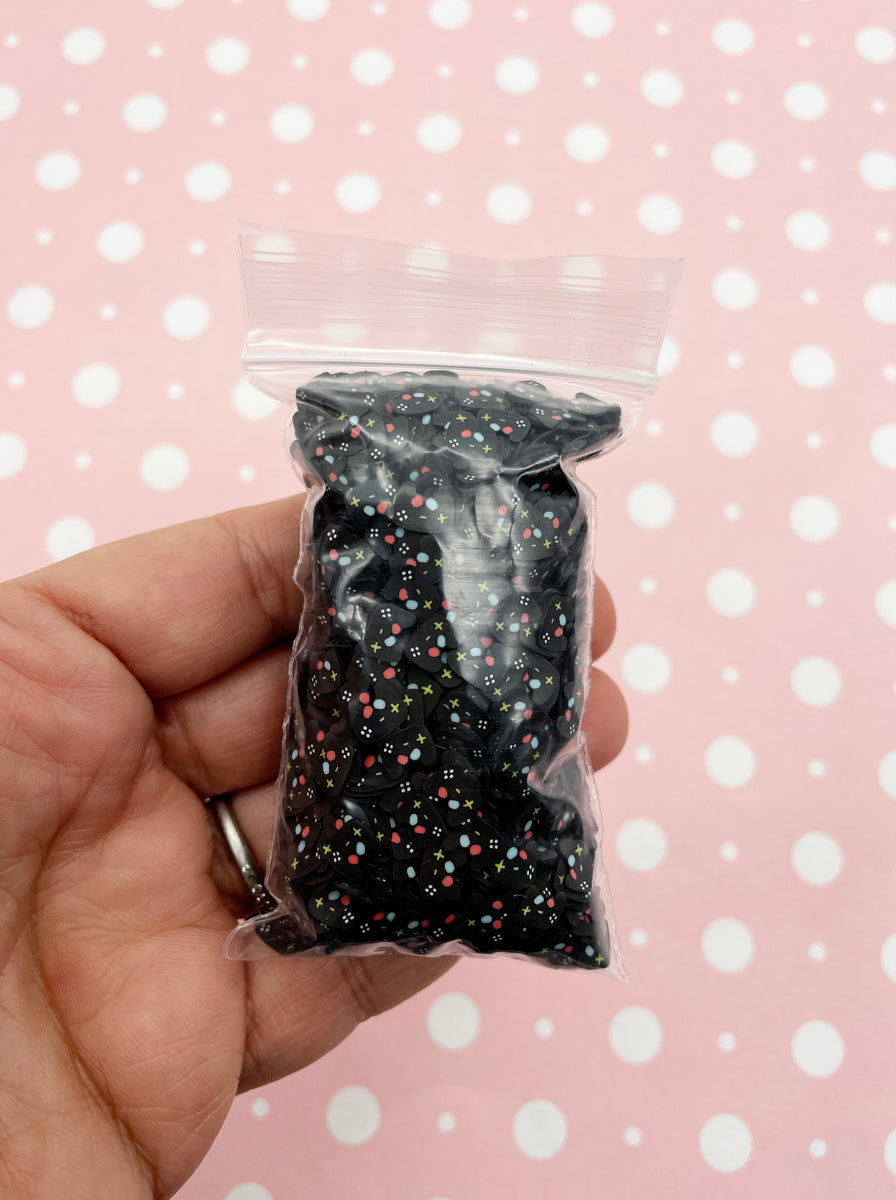 Small Game Controller Polymer Clay Gamer Slices, Faux sprinkles, Arcad ...