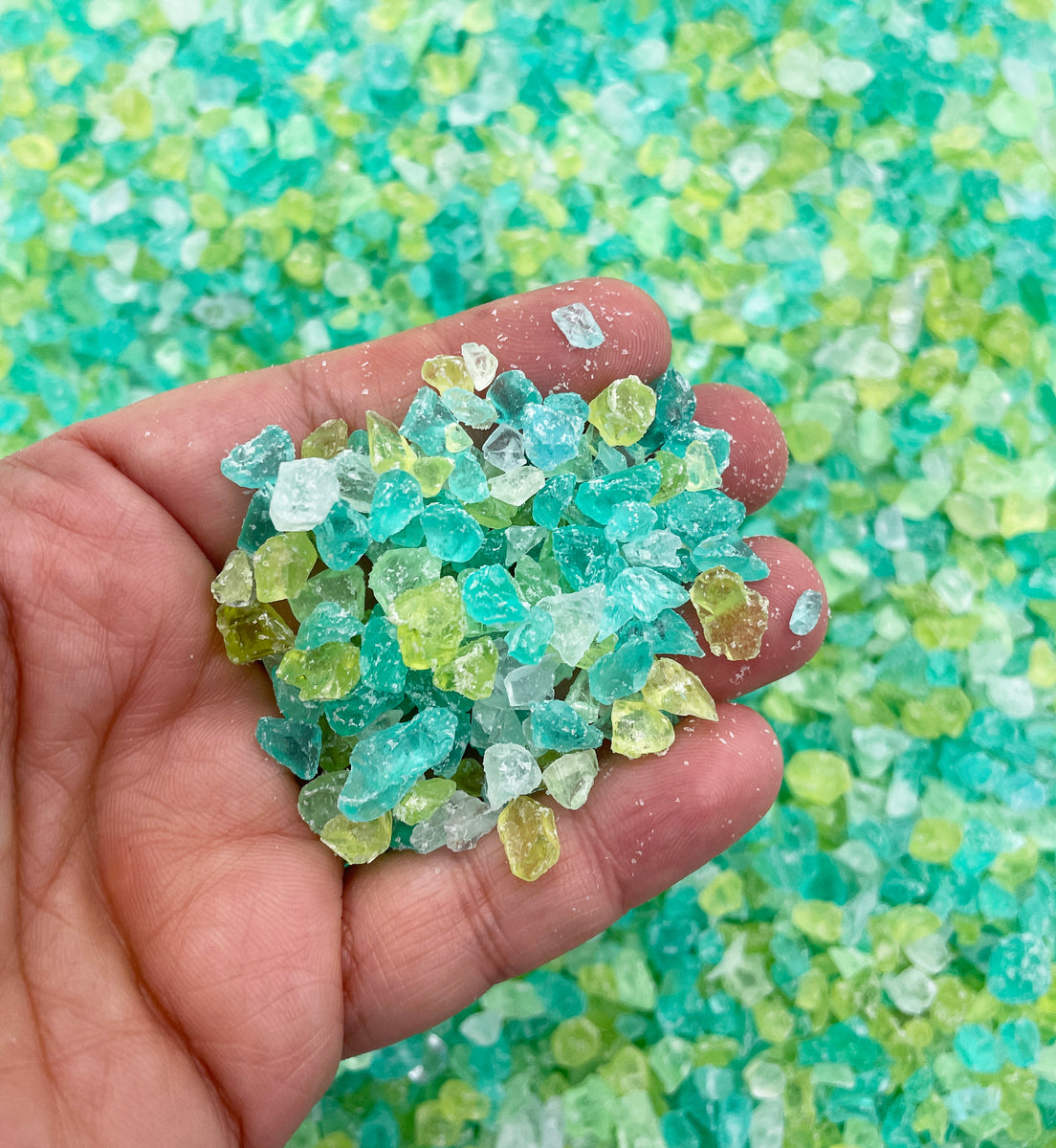 100g CRUSHED JADE Acrylic Silica Sand, Fake Gemstone Chunks, Fake Lava ...