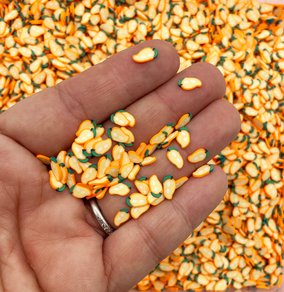 Small Mango Polymer Clay Kawaii Fake Sprinkles, NON EDIBLE Fimo Fake S ...