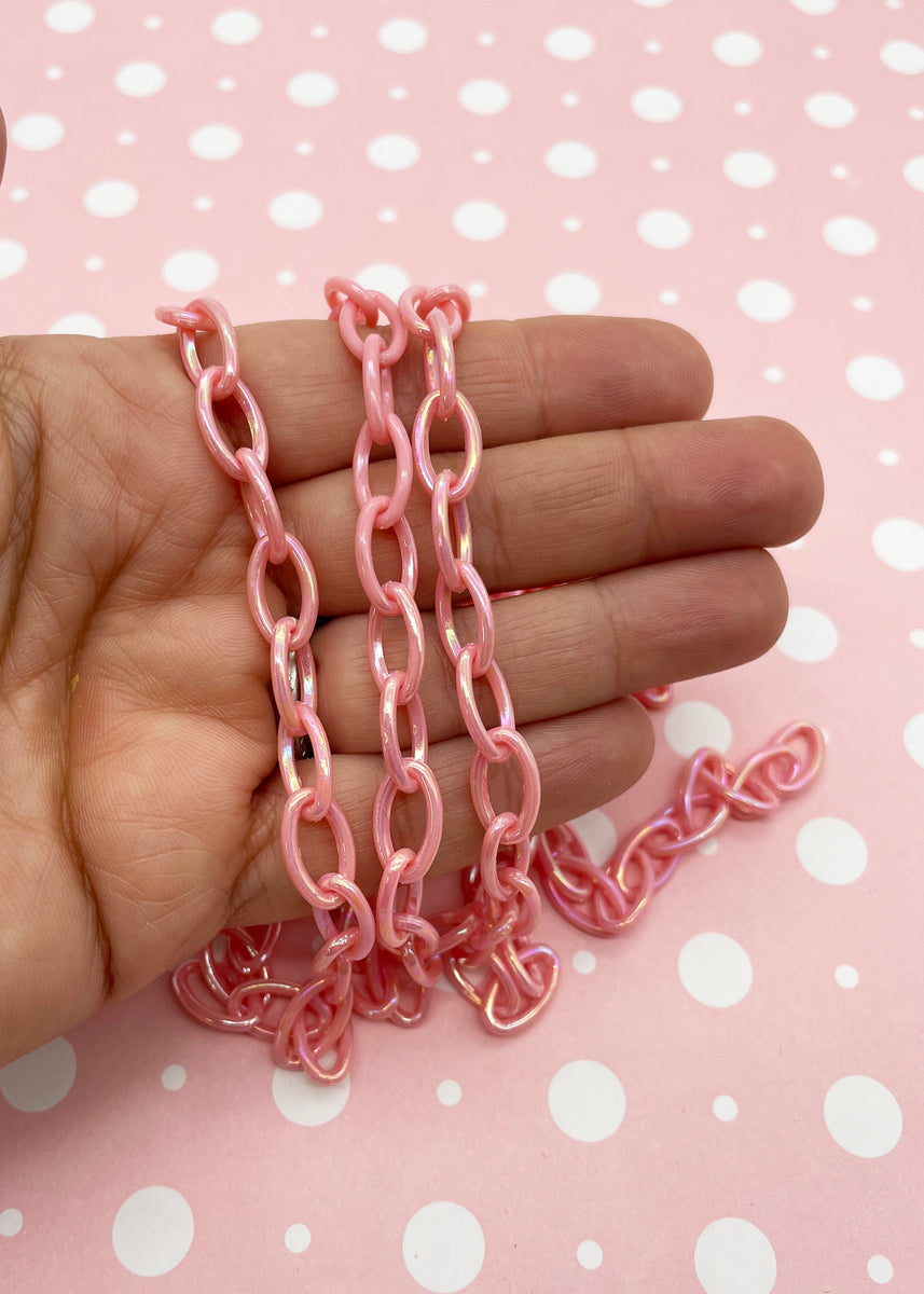 3 Pink AB Plastic Kawaii Chains, 16 inches long, A396 – Happy Kawaii ...