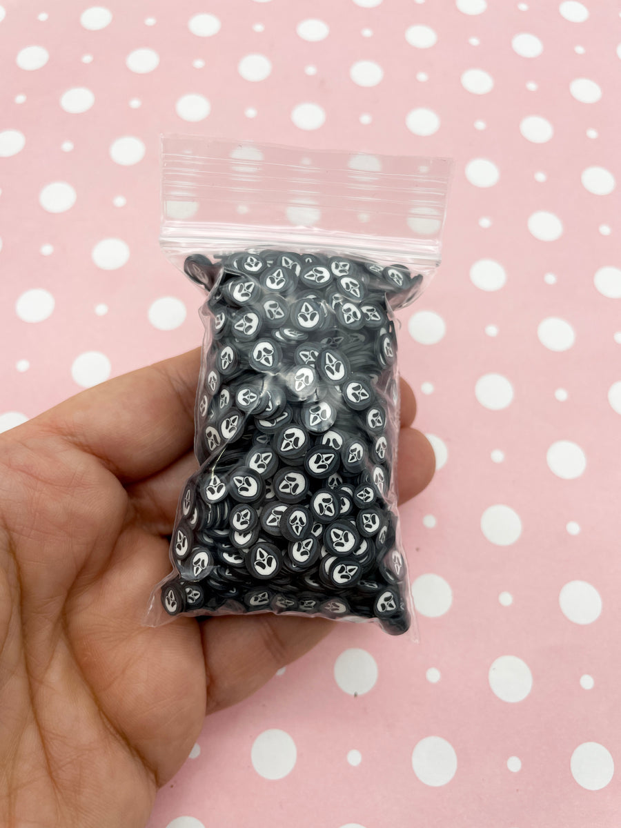 Black Spooky Scream Mask Halloween Polymer Clay Sprinkles, NON EDIBLE ...