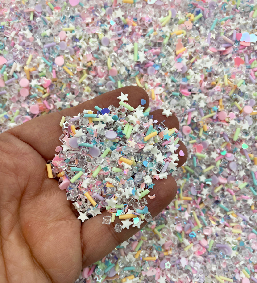 50g Pastel Pretty Ice Cube Sprinkle Glitter Non Edible Shaker Mix ...