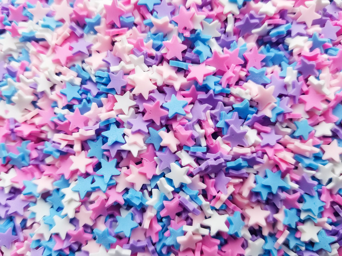 UNICORN STARDUST Star Sprinkle Mix, Polymer Clay Fake Sprinkles, Decod ...