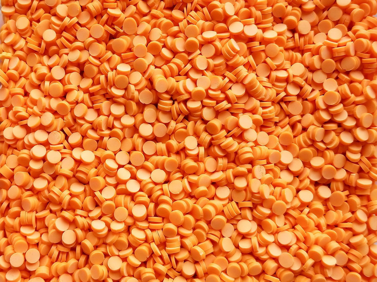 Orange Polymer Clay Round Confetti Sprinkles, Rounds, Fake Sprinkles ...