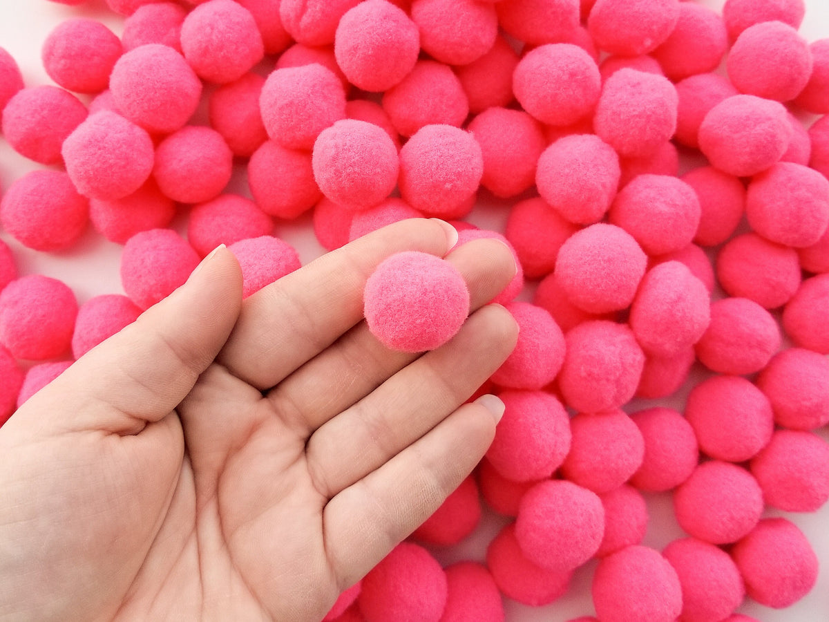 Fifty 25mm Magenta Pink Mochi Balls, Pom Poms, Approx. 50 Pieces for C ...