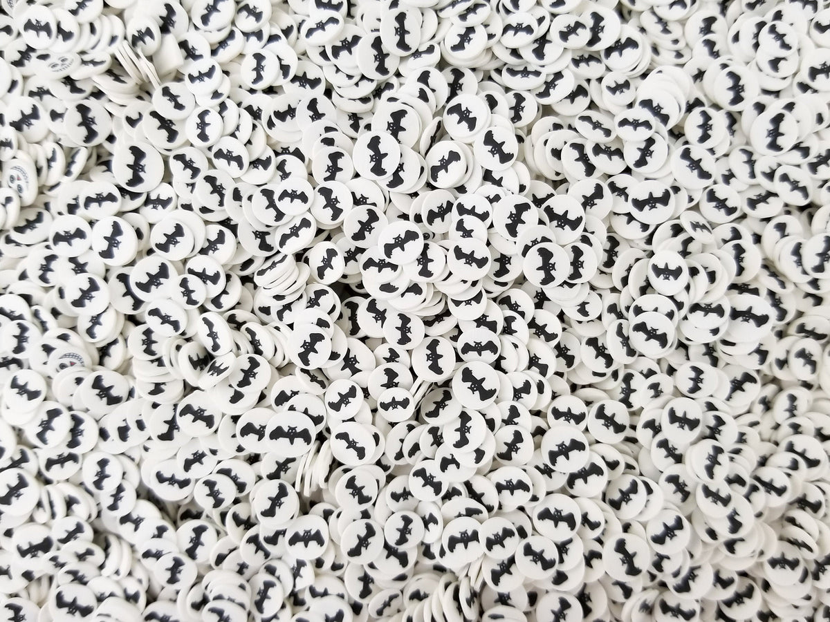 Full Moon Bats Halloween Polymer Sprinkles, Spooky Faux Sprinkles, Pol ...