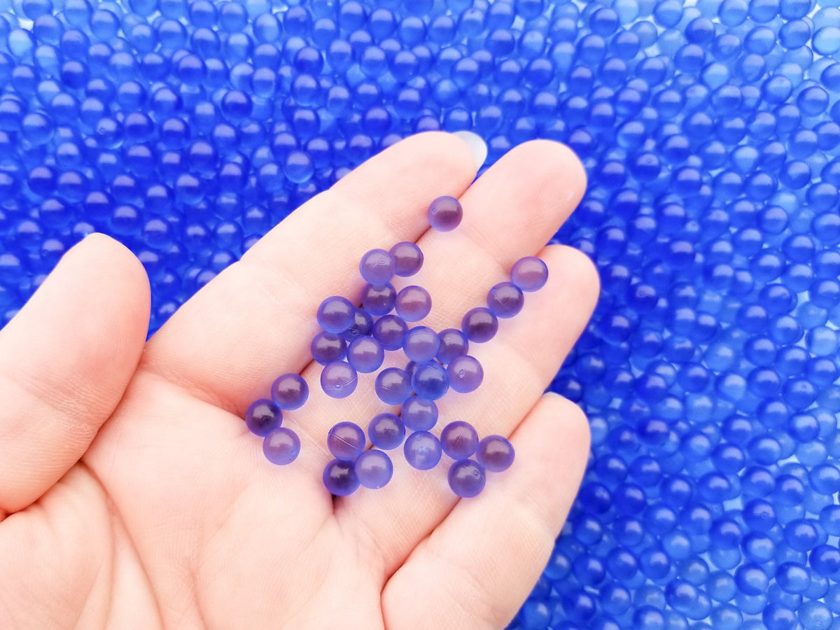 Blue 6mm Translucent Pearls, Popping Boba Resin Gumball Pearls, Faux N ...