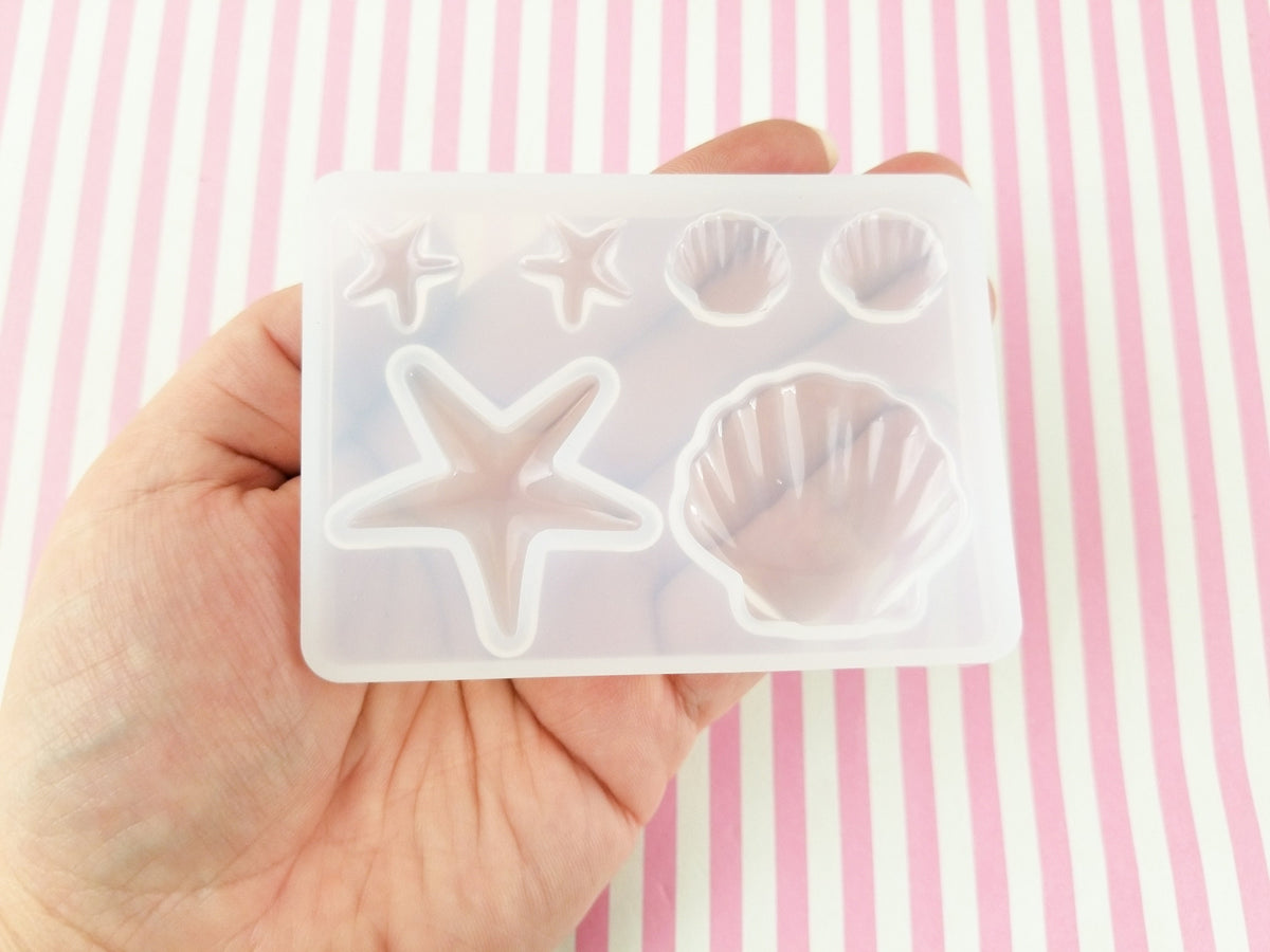 Seashell Ocean Themed Cabochon Mold, Shell Mold, Food Nautical Molds ...