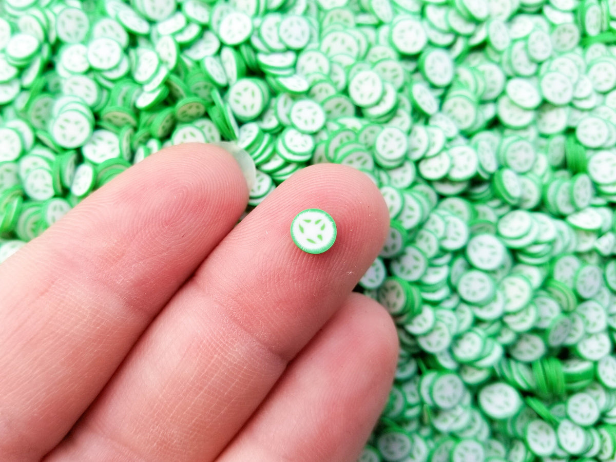 Polymer Clay Cucumber slices, Cucumber Nail Art Slices, Faux Food, Min ...