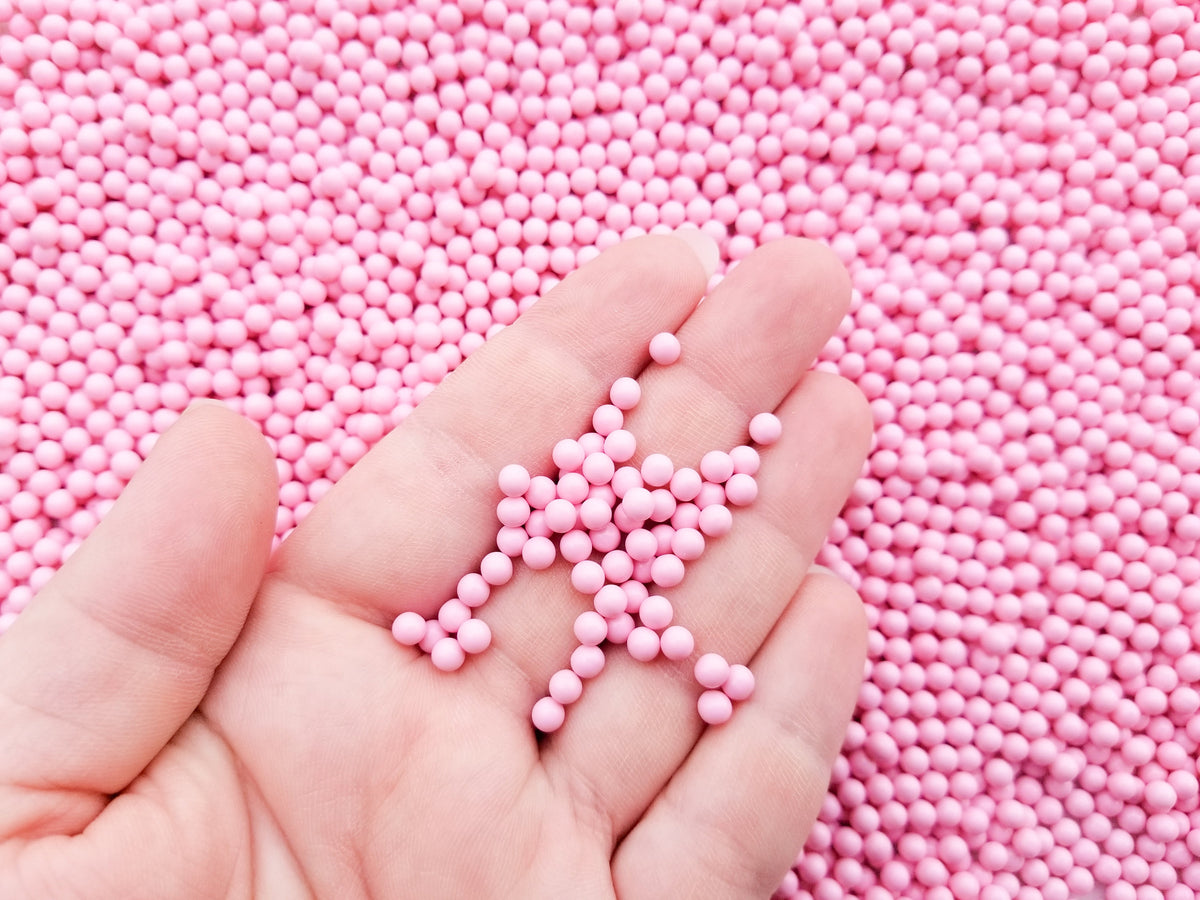 Light Pink 4mm Boba Caviar Pearls, Faux Nonpareil Acrylic dragees, Opa ...