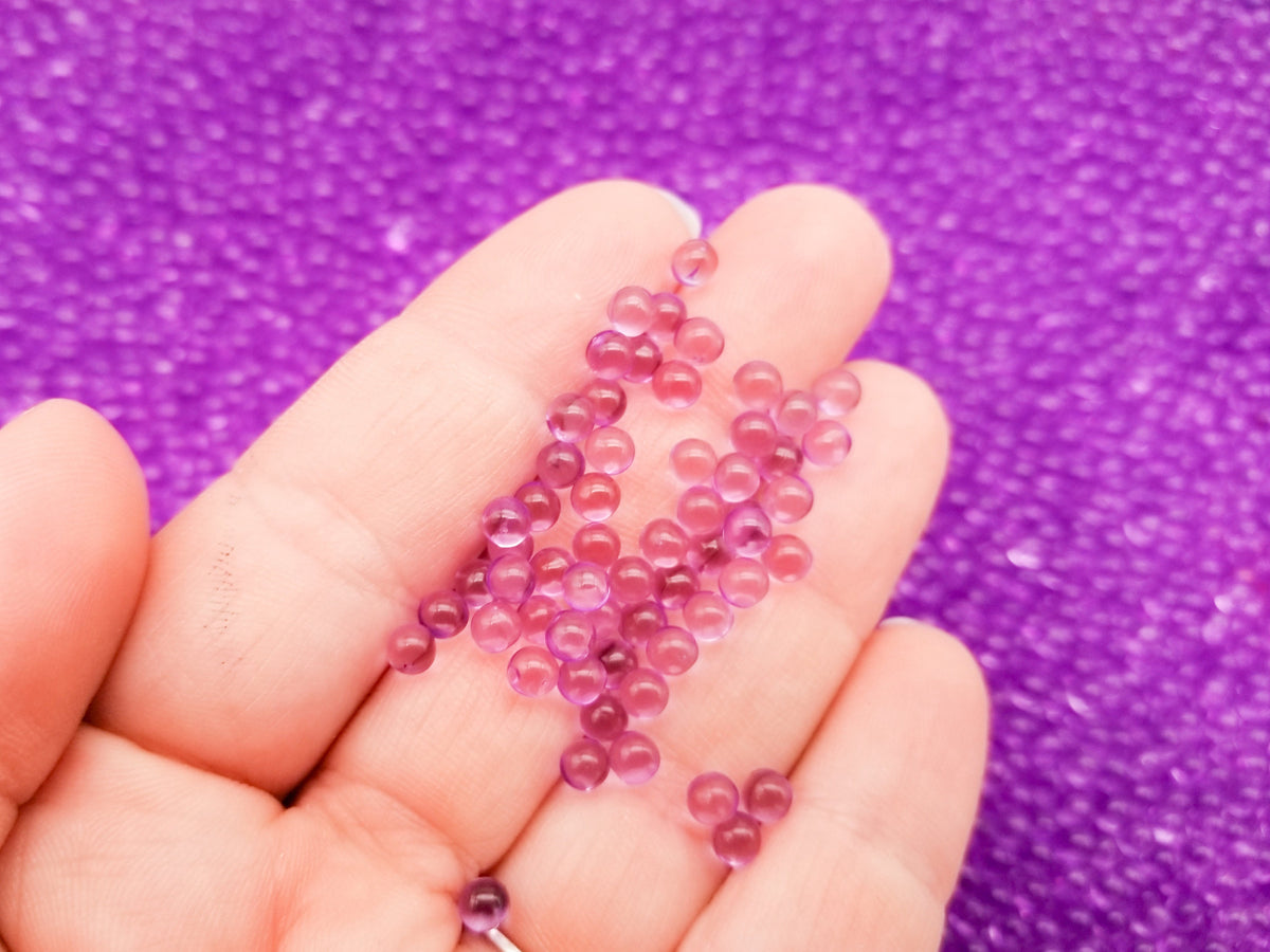 Purple 4mm Translucent Pearls, Popping Boba Resin Gumball Pearls, Faux ...