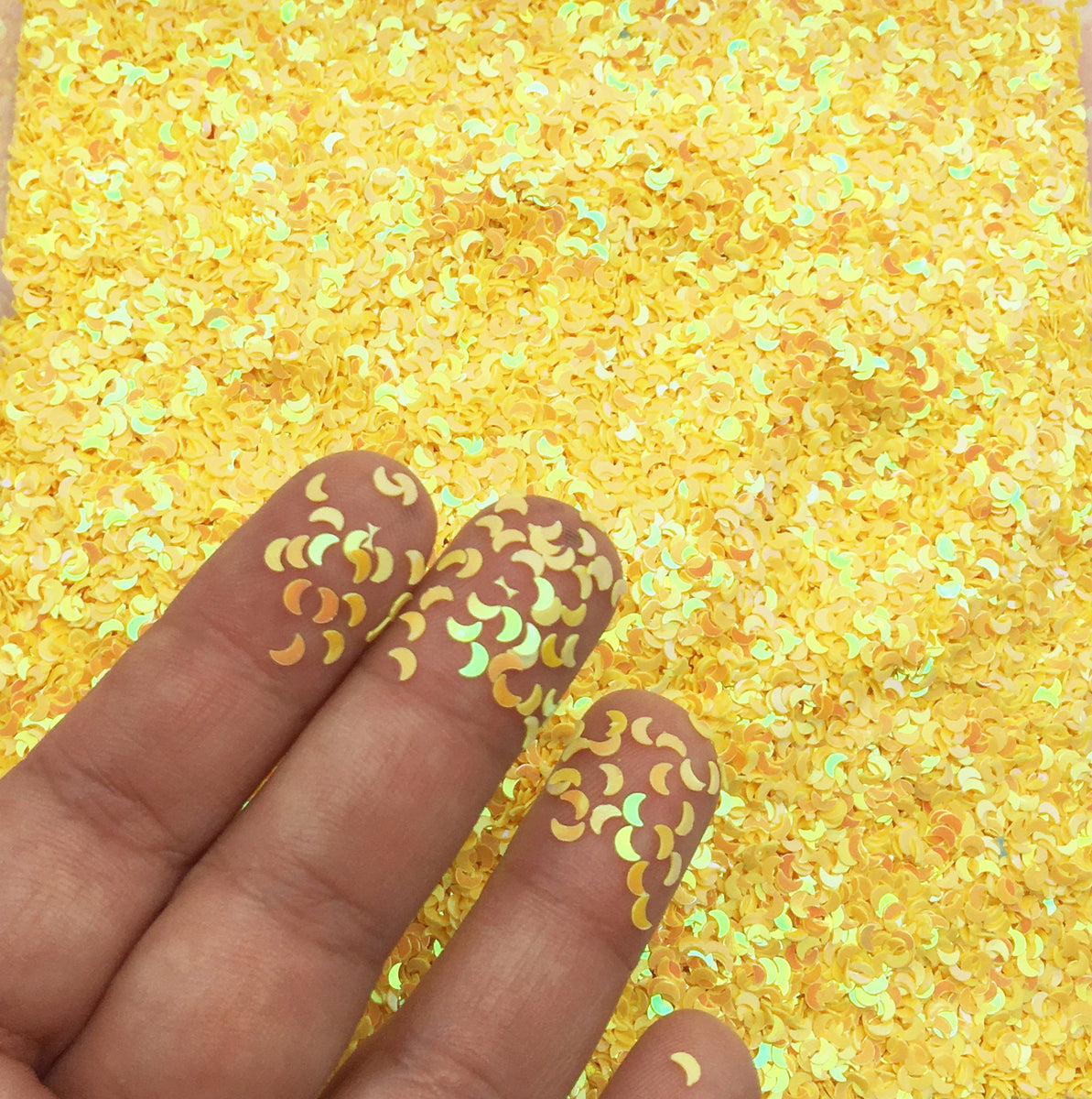 Yellow Iridescent Shift Moon Glitter, Half Moon Glitter, T147 – Happy ...
