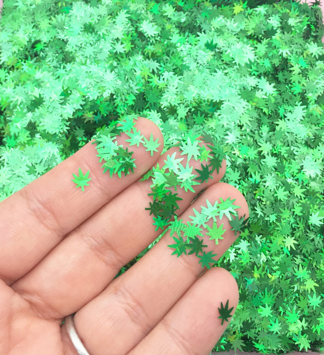 Holo Green Pot Leaf Marijuana Shape Glitter, 420 Glitter, kawaii shake ...
