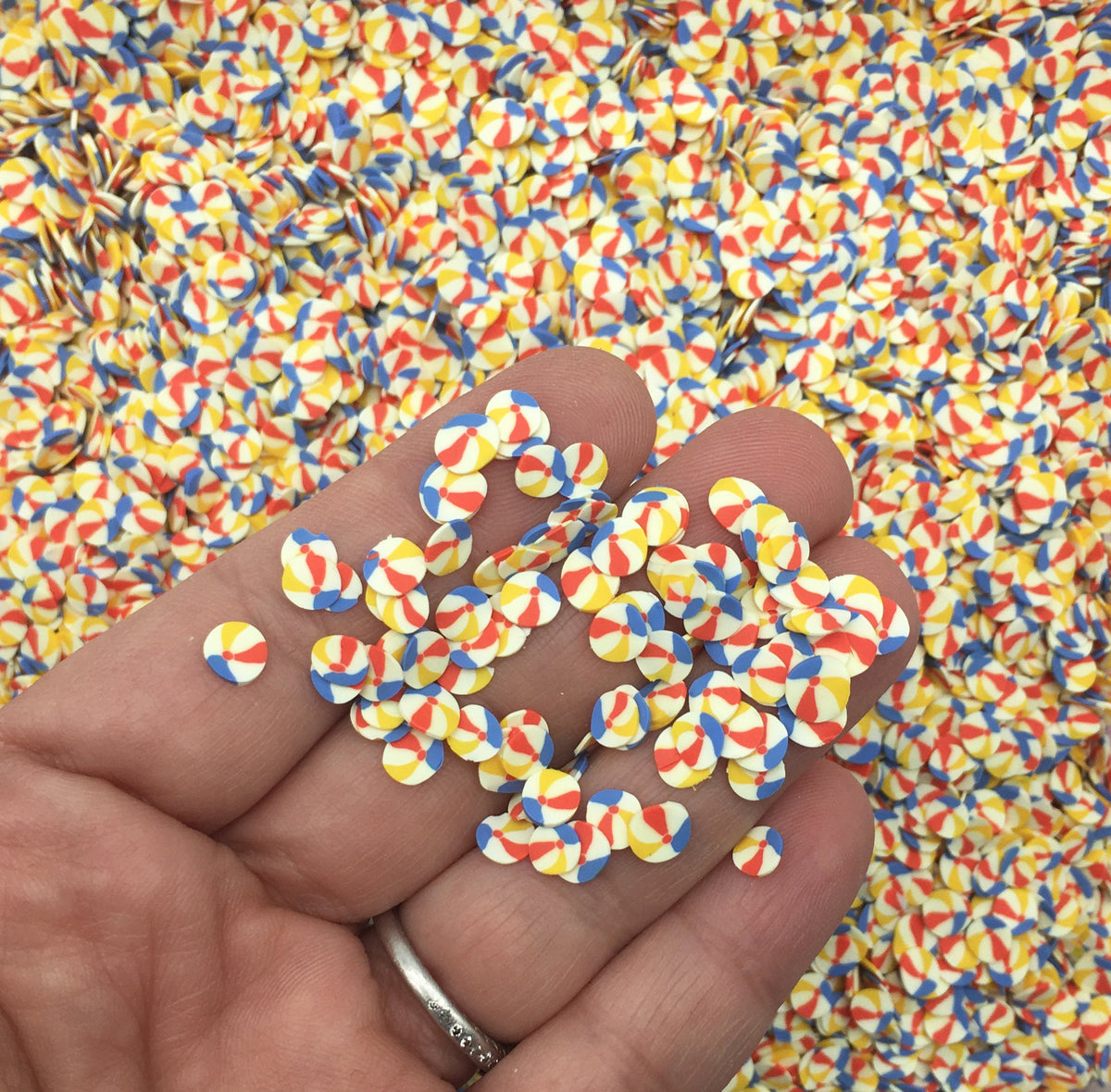 Smaller Beach Ball Polymer Clay Round NON EDIBLE Confetti Sprinkles, F ...