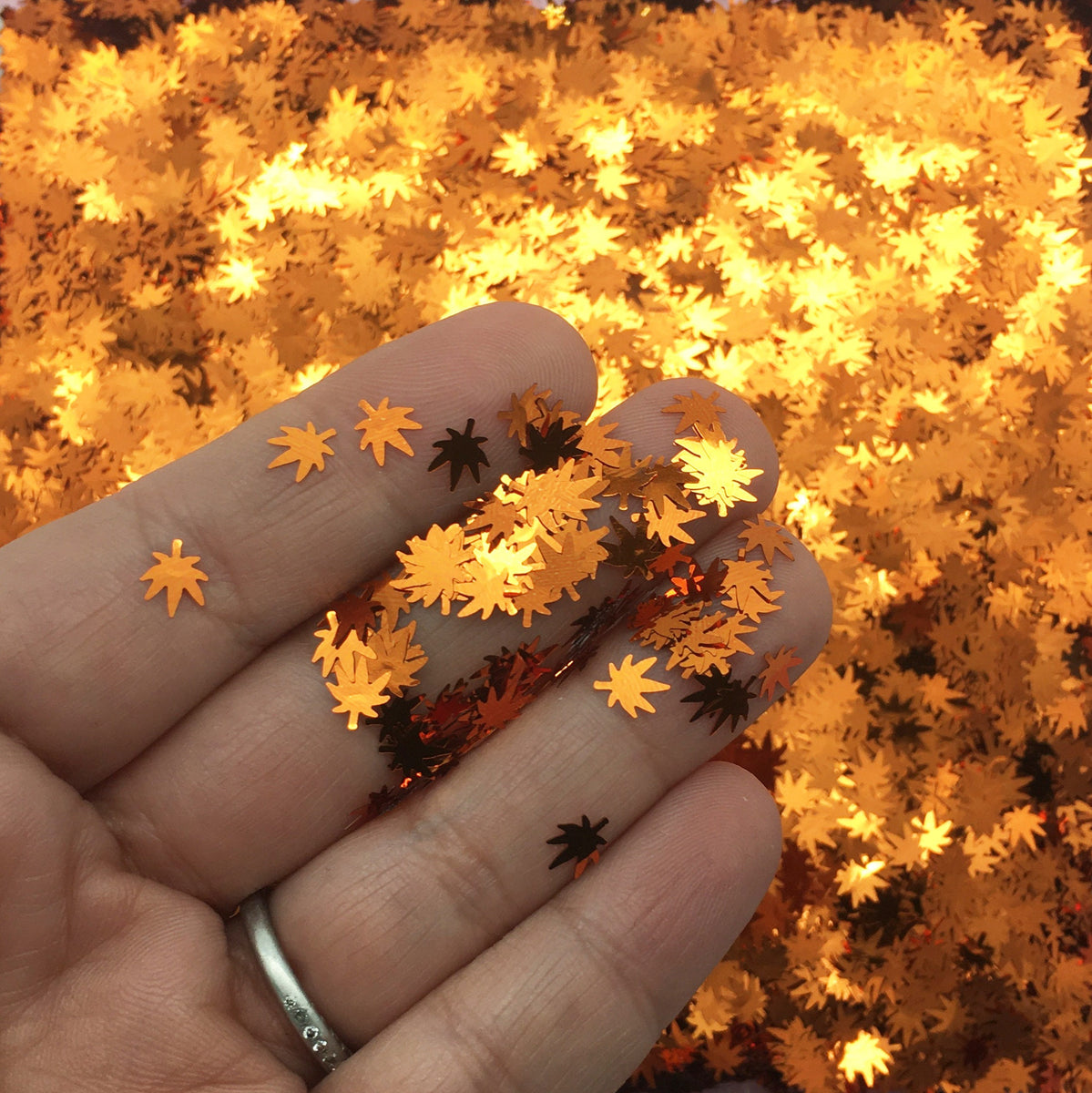 METALLIC COPPER ORANGE Pot Leaf Marijuana Shape Glitter, 420 Glitter ...