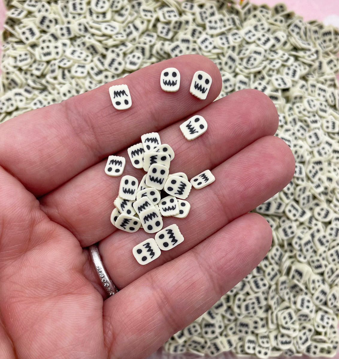 Small Spooky Ghost Halloween Polymer Clay Sprinkles, Spooky Faux Sprin ...