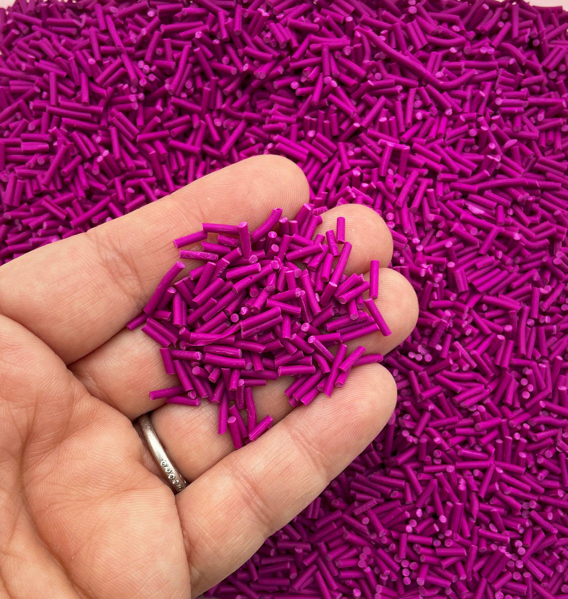 Red Violet Polymer Clay Fake Long Sprinkles, Pick Your Amount, S30 ...