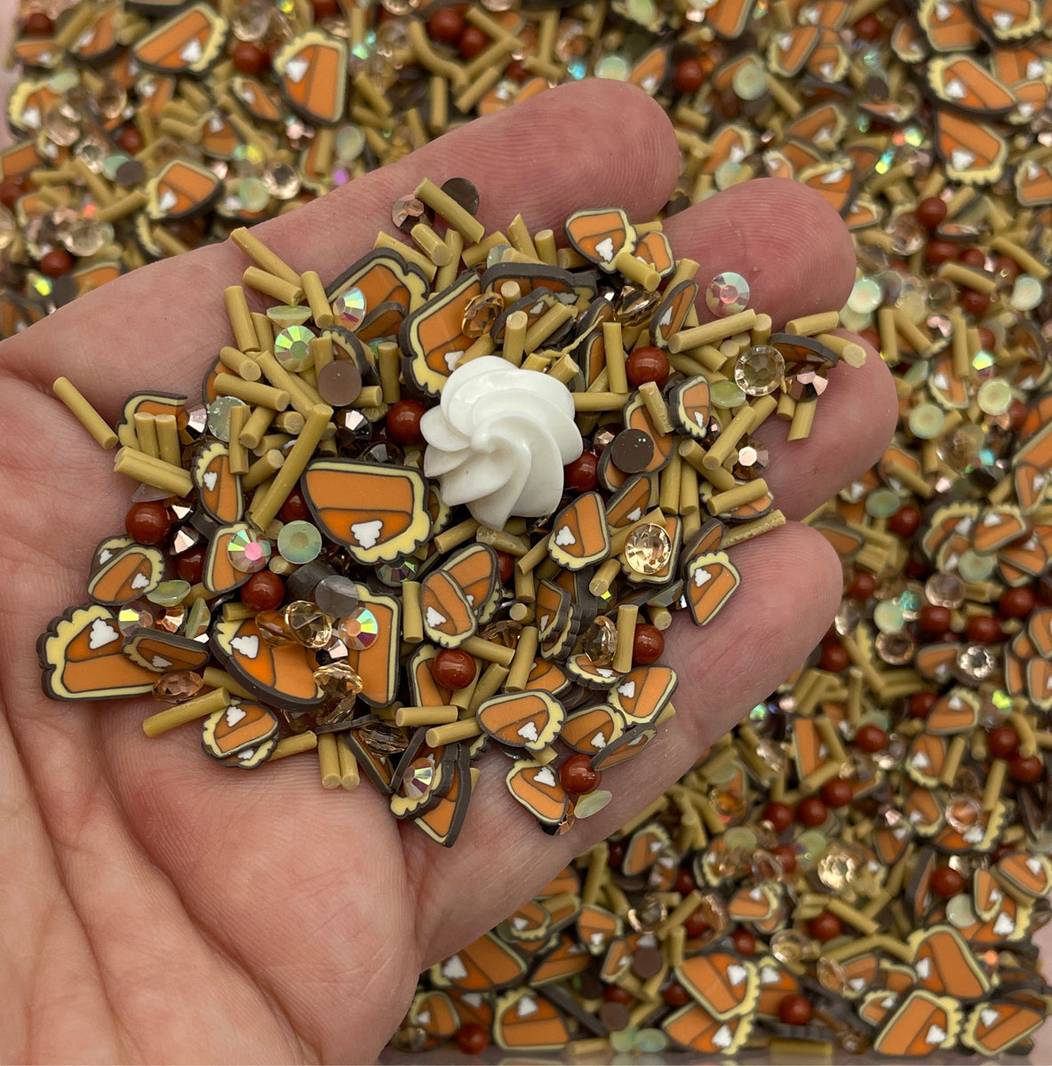 PUMPKIN PIE ALAMODE Sprinkle Mix with 1 Cabochon, Thanksgiving Fall an ...